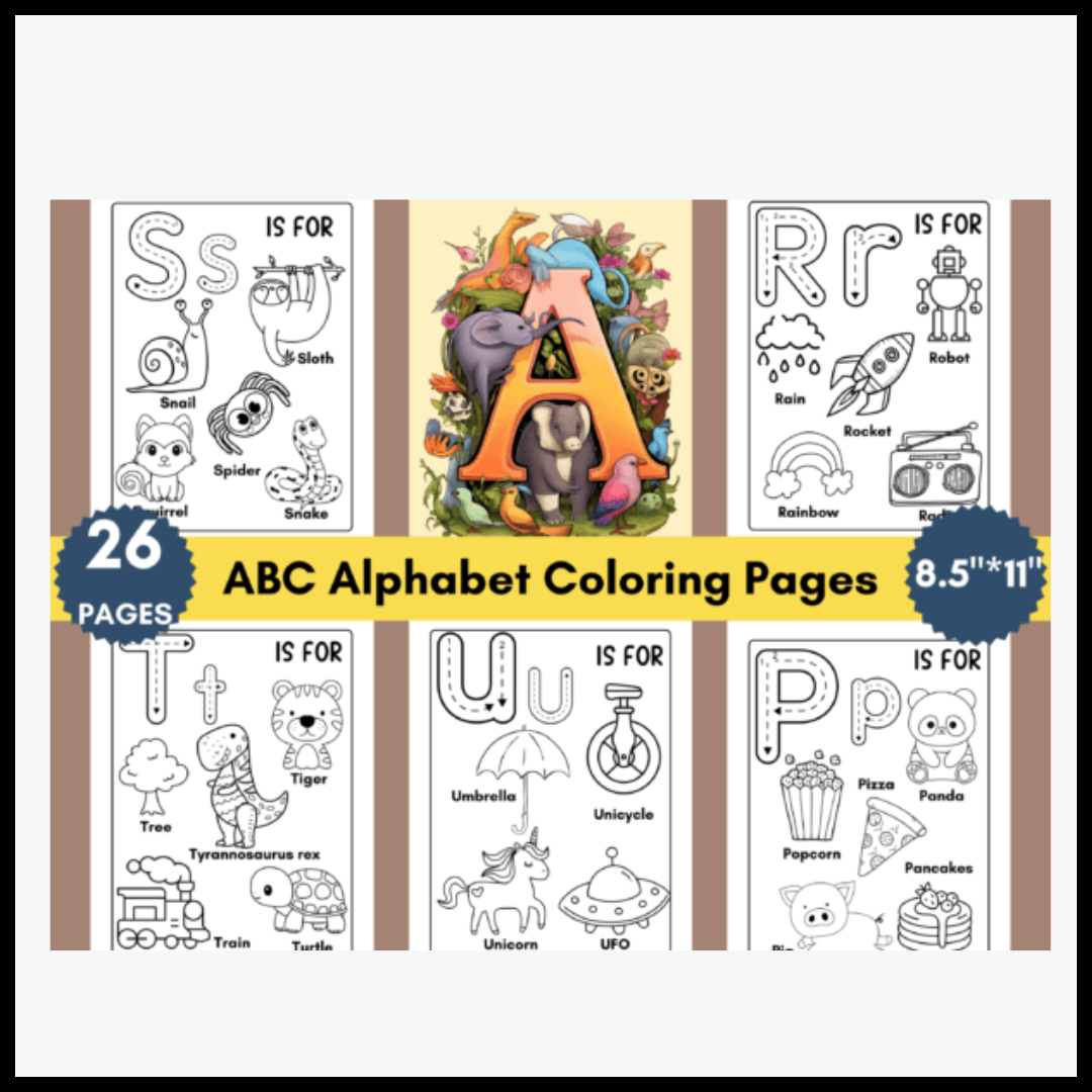 ABC Alphabet Coloring Pages for Kids – Digi Nest
