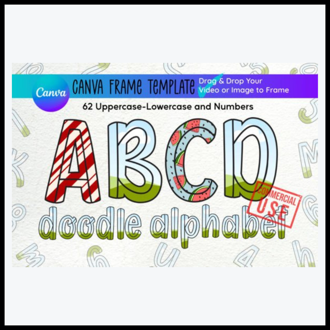 Canva Frame Alphabet Letters & Numbers – Digi Nest